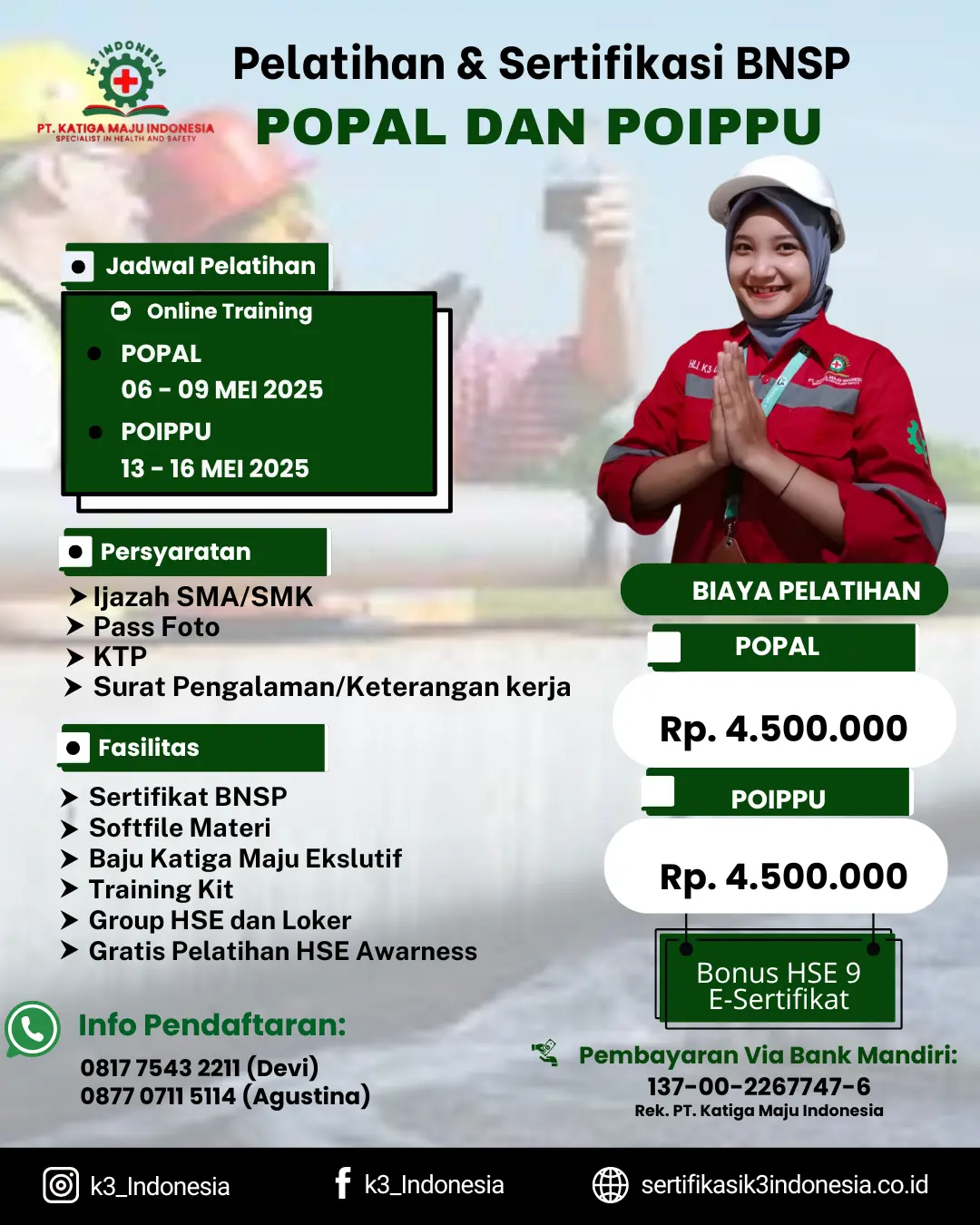 POPAL Sertifikasi BNSP Online - Sertifikasi K3 Indonesia